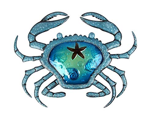 LIFFY Metal Crab Wall Art Decor Ocean Wall Hanging Coastal Wall Sculptures Beach Theme Wall Decoration for Indoor Outdoor Bathroom Bedroom Living Room Garden Pool Patio