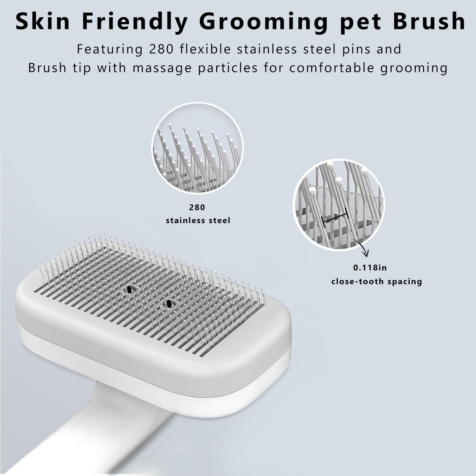 Cat brush with negative ions,Self Cleaning Slicker Brush for Dogs & Cats with Release Button,Cat Brush for Long or Short Haired Cats,Cat Brushes for Indoor Cats Shedding,Calming dogs and cats