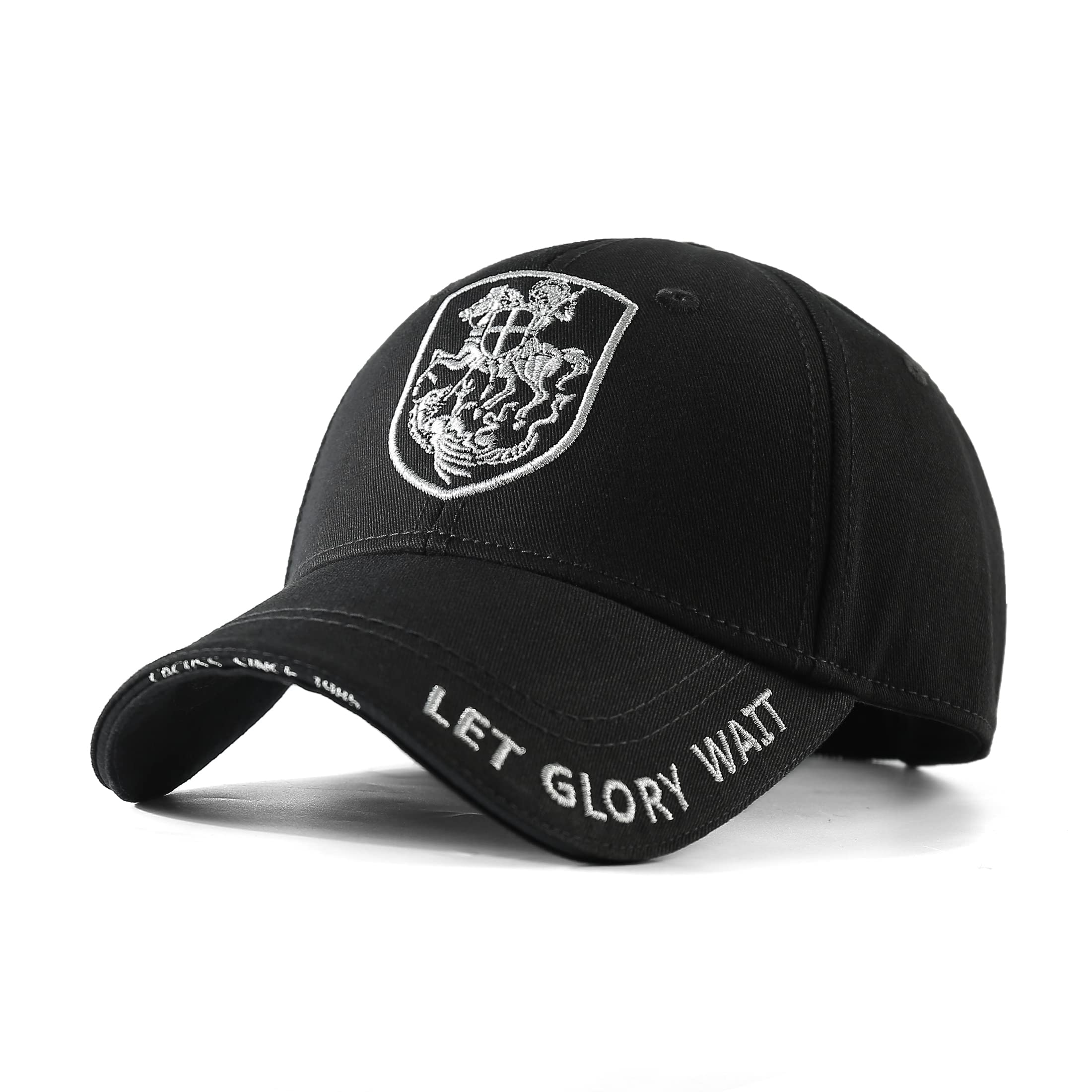 Baseball Cap Men Women Cotton Dad Hat Classic Plain Hat Adjustable Workout Hats Unisex Low Profile Hat Black-Silver