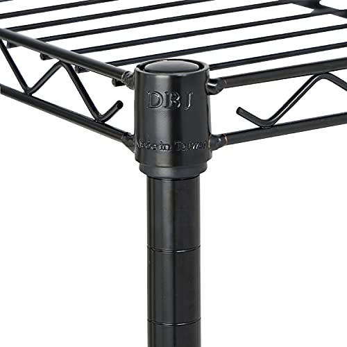 Displays By Jack 4 Tier Wire Shelving Unit Storage Rack, Metal Heavy Duty Utility Organizers, Organization Units for Products Plant Pantry, Garage, Durable Shelf Stand, Black, 14" W x 30" L X 48" H
