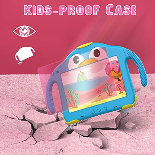 Kids Tablet 7'', Toddler Android Tablet for Kids w/ 32GB ROM, WiFi Children Tablet Dual Camera, Parental Control, Educational Games, Kid App Pre-Installed Google Playstore YouTube Netflix for Boy Girl