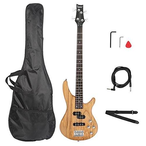 Bass Glarry GIB Electric Bass Guitar Full Size 4 String Burlywood