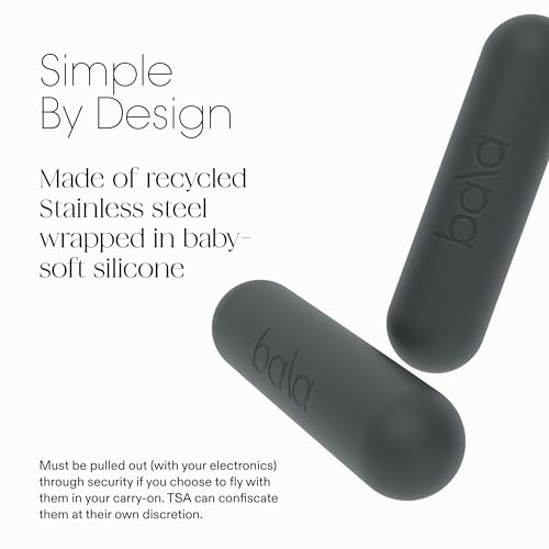 Bala Bars - Set of 2 (3lb Each) | Dumbbell Set | Yoga, Dance, Barre, Pilates, Cardio, Aerobics, Walking | Charcoal