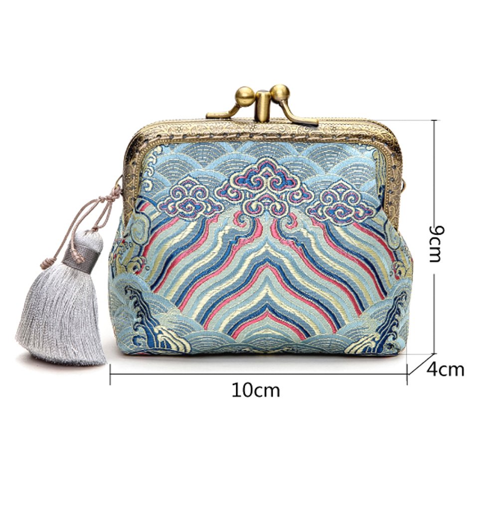 Jan&Dee Original Hand-made Silk Tapestry Satin Top Grade Exquisite Buckle Coin Purse