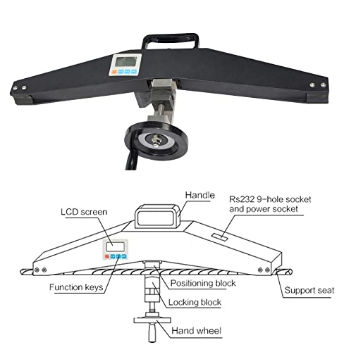 CNYST Rope Tension Meter Gauge Dynamometer Wire Tensiometer Maximum Load Value 100KN