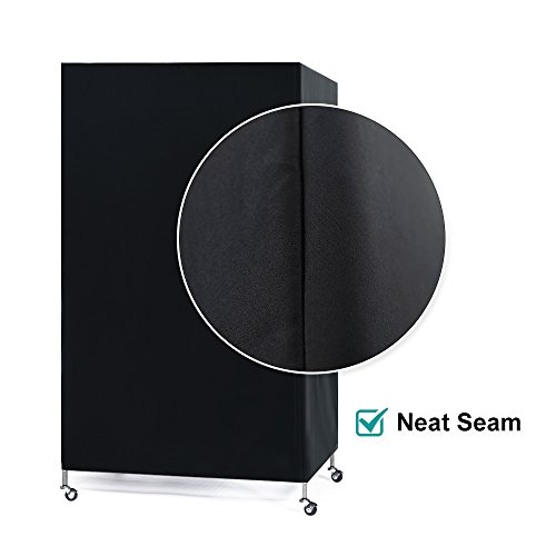 PONY DANCE Pets Product Universal Birdcage Cover Blackout & Breathable Birdcage Cover for Pets' Good Night, Large, Black, 35 L x 25 W x 47 in H