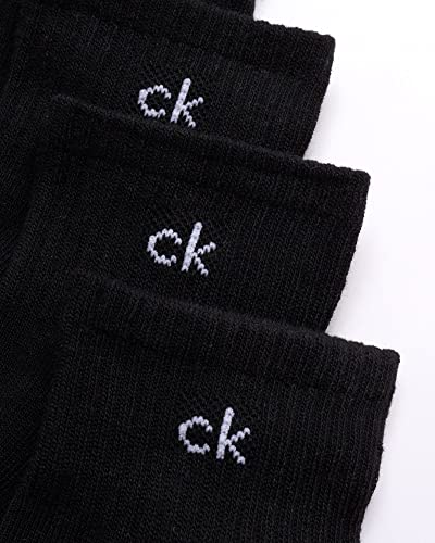 Calvin Klein Men's High Quarter Socks - 12 Pack Breathable Soft Cushion Mini Crew Athletic Socks for Men (Shoe Size: 6-12.5), Size 7-12, Black/White