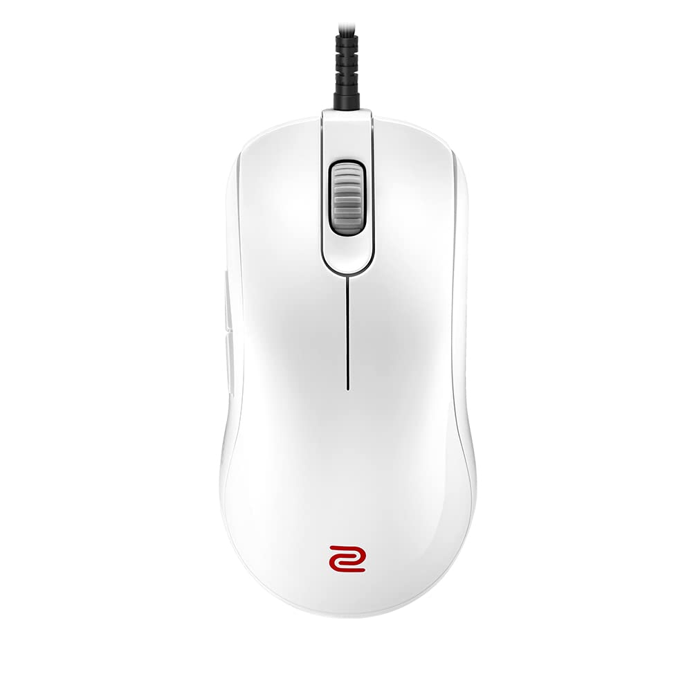 BenQ Zowie FK2-B Special Edition V2 White Symmetrical Gaming Mouse for Esports |Regular Weight | Paracord Cable & 16-Step Scroll | Driverless | Glossy Coating | Medium Size