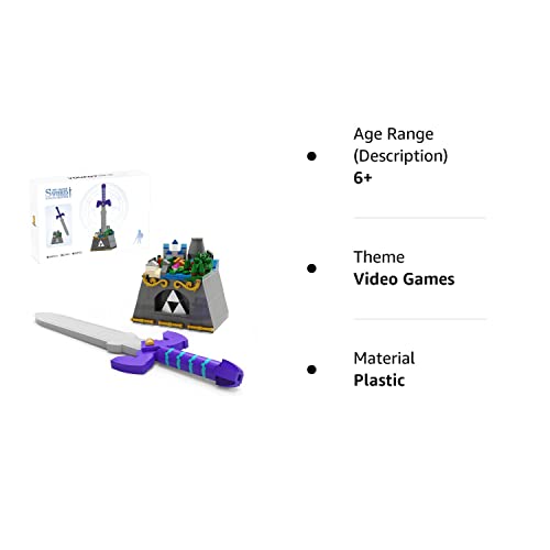 The Master Sword Building Kit, Micro Hyrule Building Blocks Set, Unique BOTW Decorations and Building Toys Gifts for Boys Kids Ages 6-12 Year Old (388 Pieces)