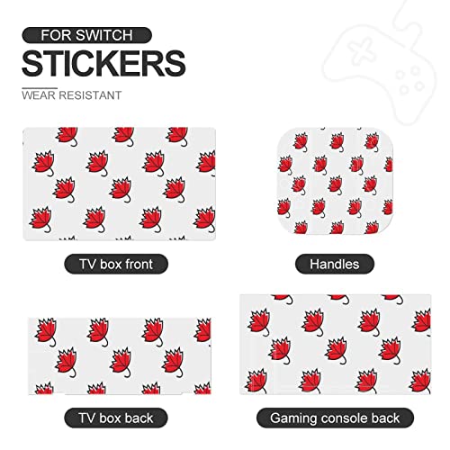 Canadian Symbol Maple Leaf Full Protective Skin Cover Design Wrap Decal Sticker Compatible with Switch and Switch Lite
