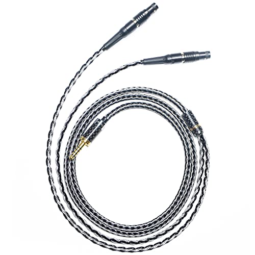 GUCraftsman 16 Strands 7N Single Crystal Copper/Silver Mixed Headphones Replacement Cables 4Pin XLR/2.5mm/4.4mm Balance for Focal Utopia (4.4mm Plug)