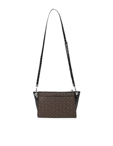 Calvin Klein Reyna Crossbody, Brown/Khaki/Black Logo