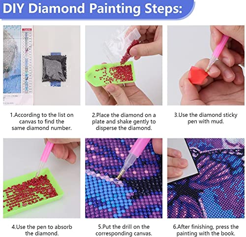 QUITEDEW Diamond Painting Cat Kit,Flower Diamond Art Kits for Adults,Tree Paint with Diamonds Round for Gift,Wall Decor(12x16)
