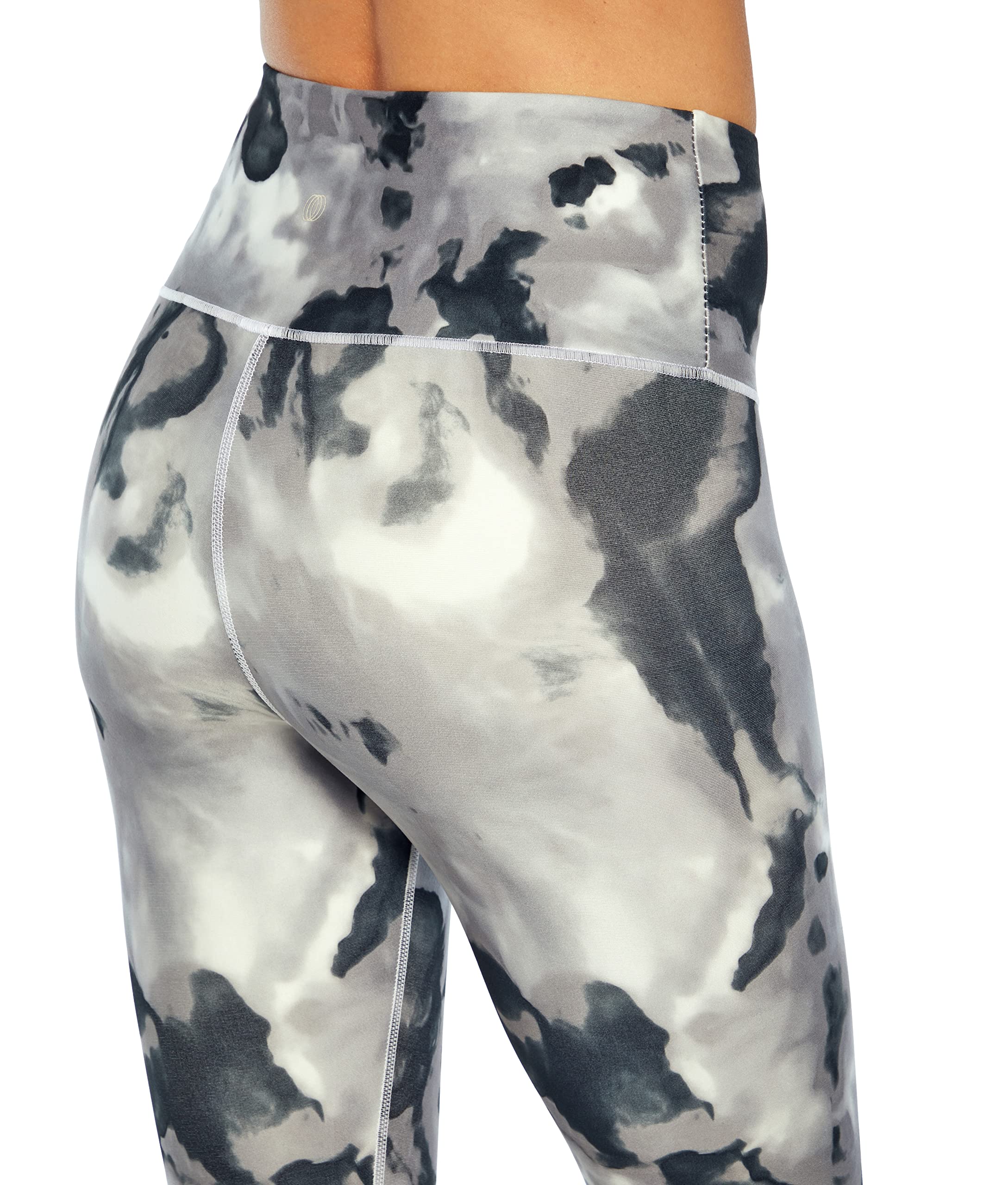 Balance Collection Womens Contender Luxe High Rise Long Legging, Black Tie Dye Burst, Large
