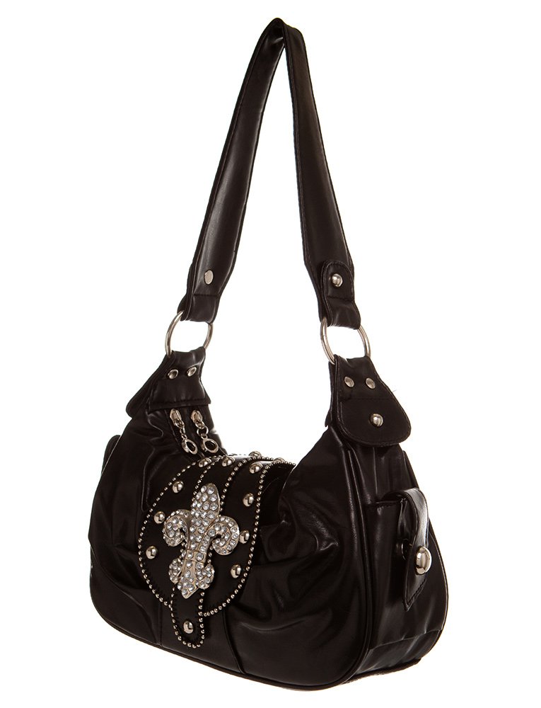 Fluer De-Lis Classic Hobo Shoulder Handbag by Handbags For All