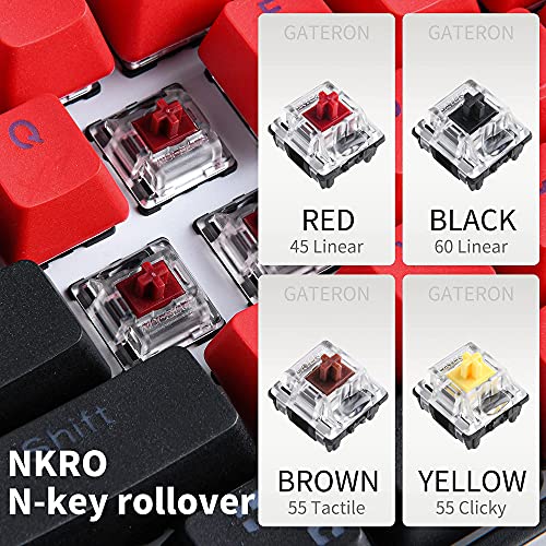Guffercty kred Gk61 SK61 60% Mechanical Keyboard Custom Hot Swappable 60 Percent Gaming Keyboard with RGB Backlit, NKRO, Programmable for Win PC Mac (Gateron Brown, Milan)