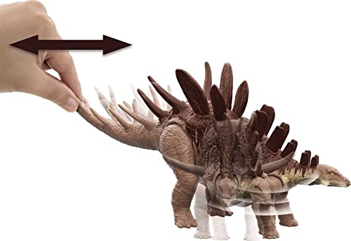 Jurassic World Camp Cretaceous Roar Attack Kentrosaurus Dinosaur Action Figure, Toy Gift with Strike Feature and Sounds