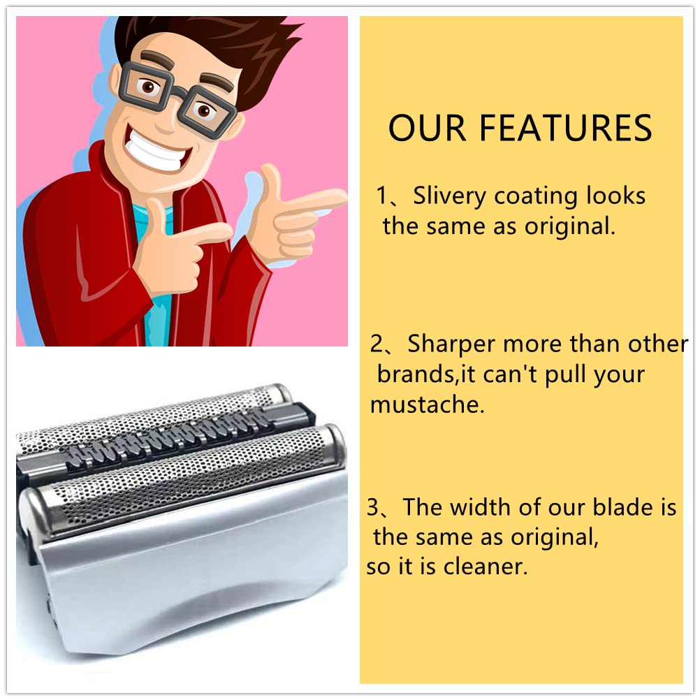 Benzili for Braun Series 7 70S Electric Shaver Replacement Head Cassette fit for Series 7 Shavers 720,750CC,760CC,765CC,790CC,799,797,Shaver Foil Cassette Head Replacement Part–Silver