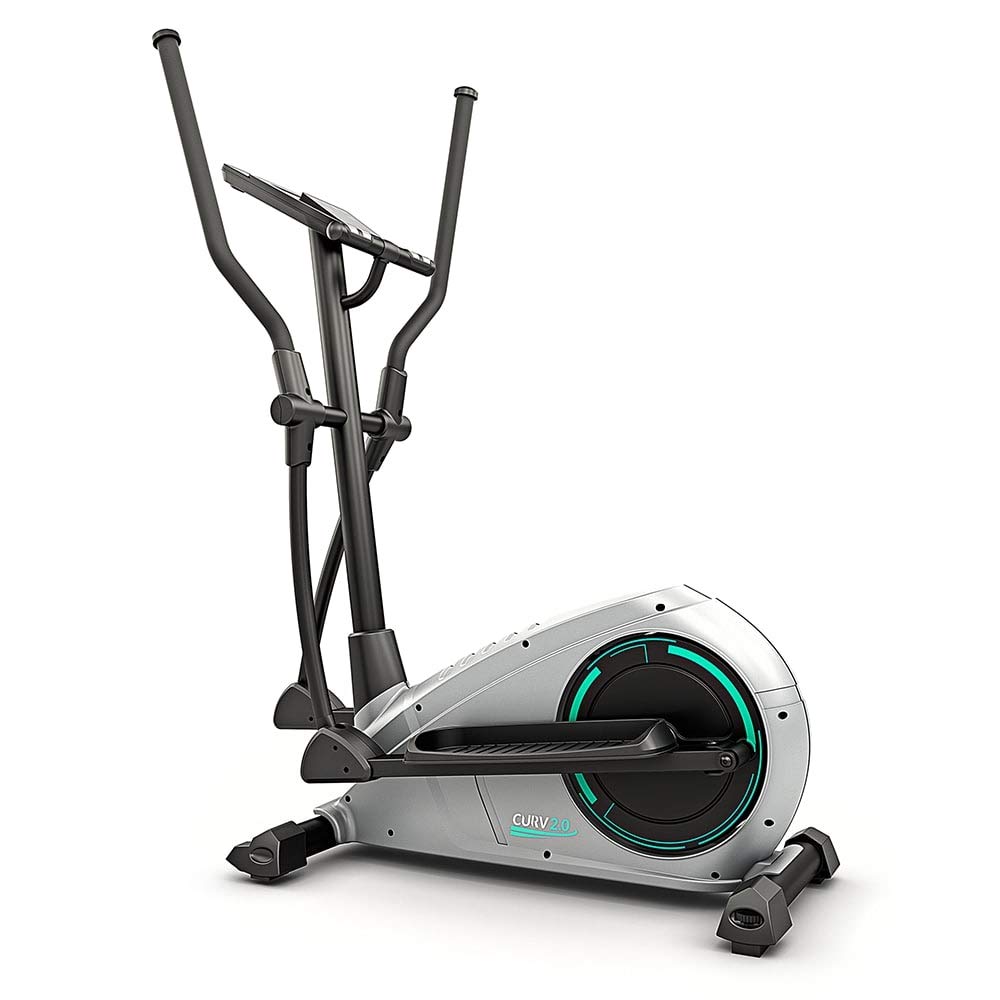 Bluefin Fitness CURV 2.0 Elliptical Cross Trainer | Home Gym | Exercise Step Machine | Air Walker | Compact | Kinomap | Live Video Streaming | Video Coaching & Training | Black & Grey Silver