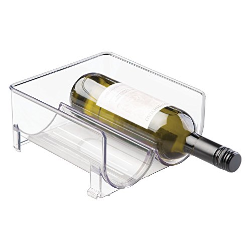 InterDesign Stackable Wine Storage Rack β Free Standing Organizer for Refrigerator or Kitchen Countertops - Holds 2 Bottles, Clear