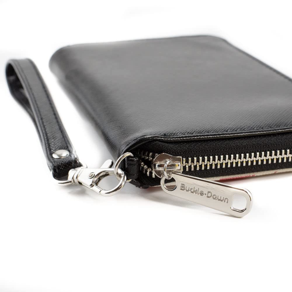 Buckle-Down Movies Wallet, Zip Around, Willy Wonka and the Chocolate Factory Wonka Bar Wrapper Logo, Vegan Leather