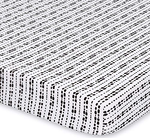 The Peanutshell Fitted Pack n Play, Playard, Mini Crib Sheets for Baby Boys or Girls | 2 Pack Set | Zoo Animals and Tribal Stripes