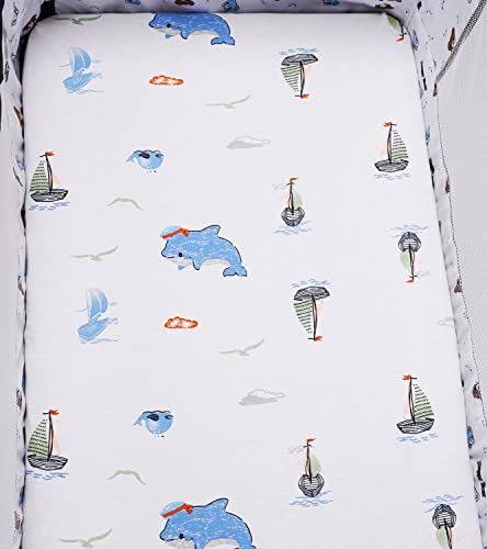 Bassinet Sheets 16" x 32", 2 Pack, 100% Jersey Knit Cotton, Ultra Soft Breathable Grey Arrows and Black Triangles
