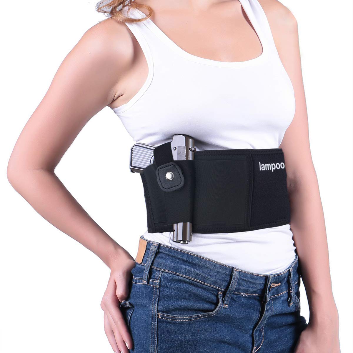 Belly Band Concealed Carry Gun Holster Belt Right Hand Waist Waistband Hip Men Women Unversal
