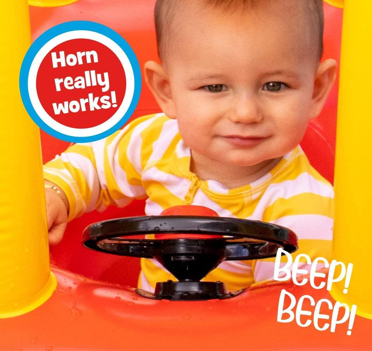 Little Tikes Cozy Coupe Inflatable Baby & Kids Pool Float, Red Car Coupe with beeping Horn. Easy to use a Great Float to Introduce Your Young Ones to The Water.