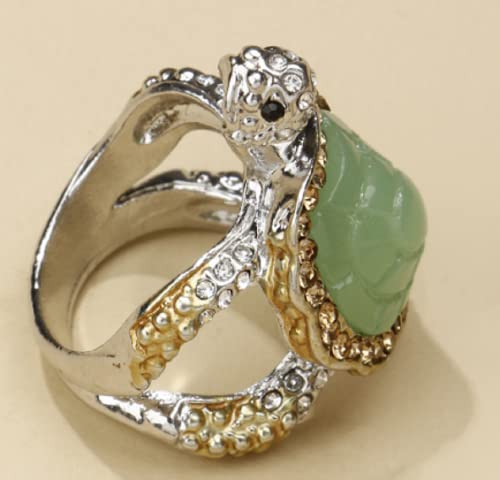 Awmnjtmgpw 925 Sterling Silver Ice emerald lovely little turtle innovative design beach wave vacation wave ring women's precious jewelry size 5-11 (size 6)