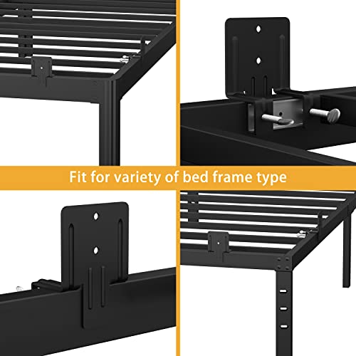 COMASACH Bed Frame King and 6 Pcs Non Slip Mattress Gaskets, No Box Spring Needed, 14 Inch Black Metal Platform Bed Frames, 4000Lb Heavy Duty Steel Slat Support, Noise Free Mattress Foundation