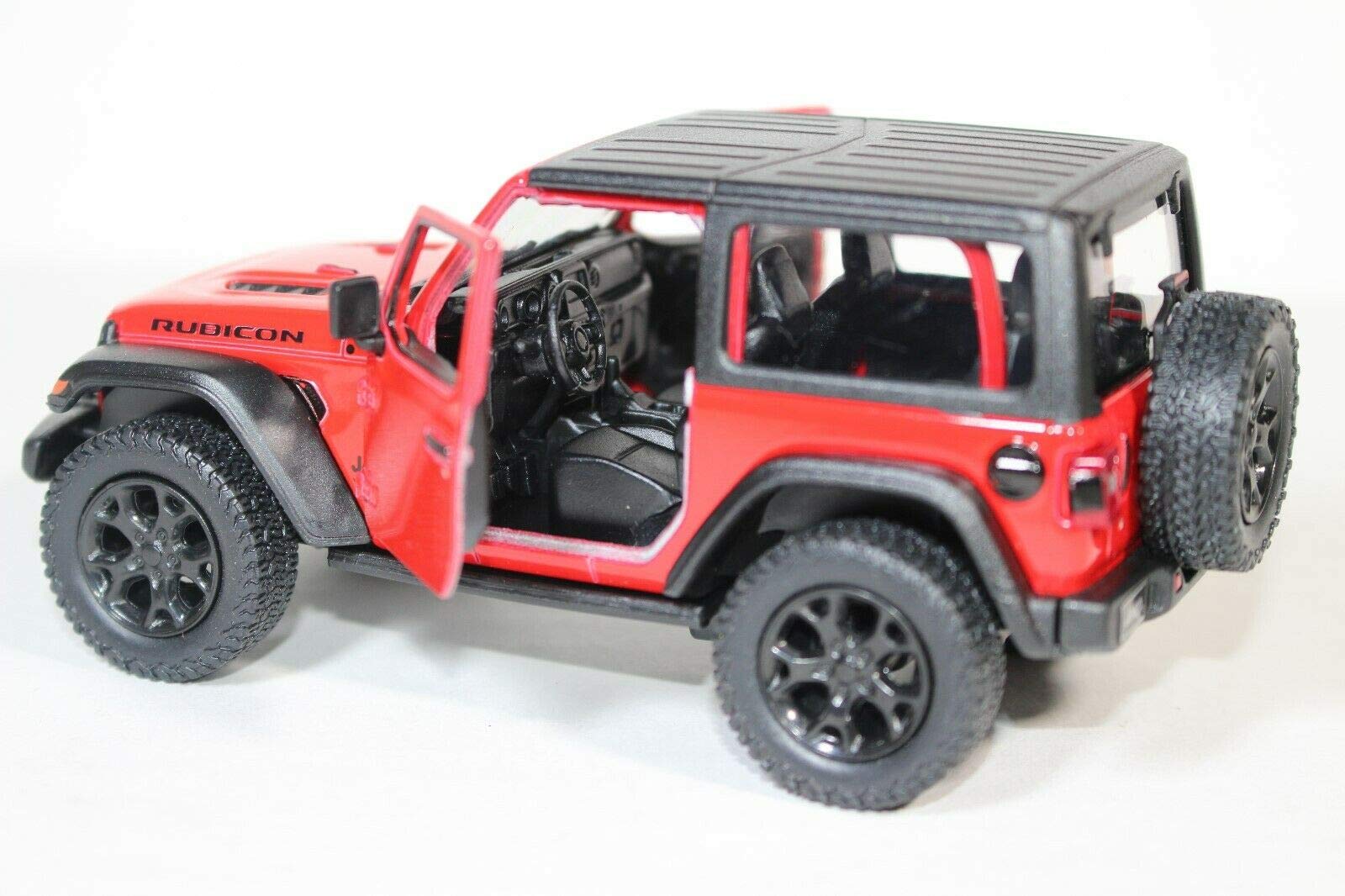 KiNSMART 2018 Jeep Wrangler Rudicon Hard Top Red 5" 1:34 Scale Die Cast Metal Model Toy w/ Pullback Action