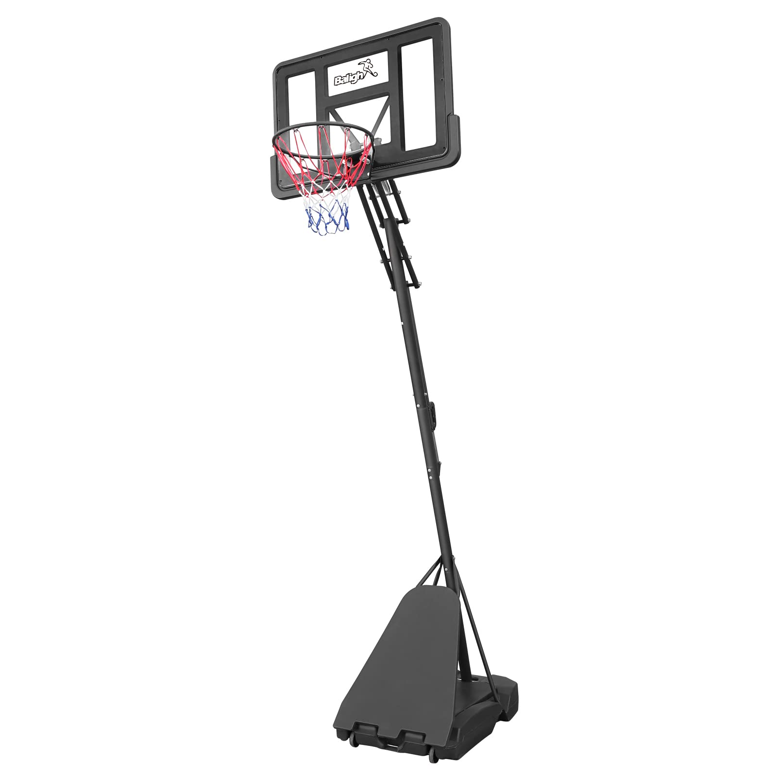 Basketball Hoop Outdoor,48" Backboard,7.5 to 10 ft High Adjustable,Protable Basketball Goal Black
