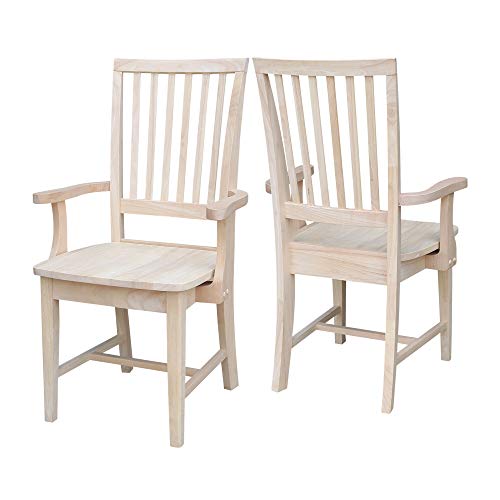 International Concepts Mission Side Chair with Arms, Unfinished
