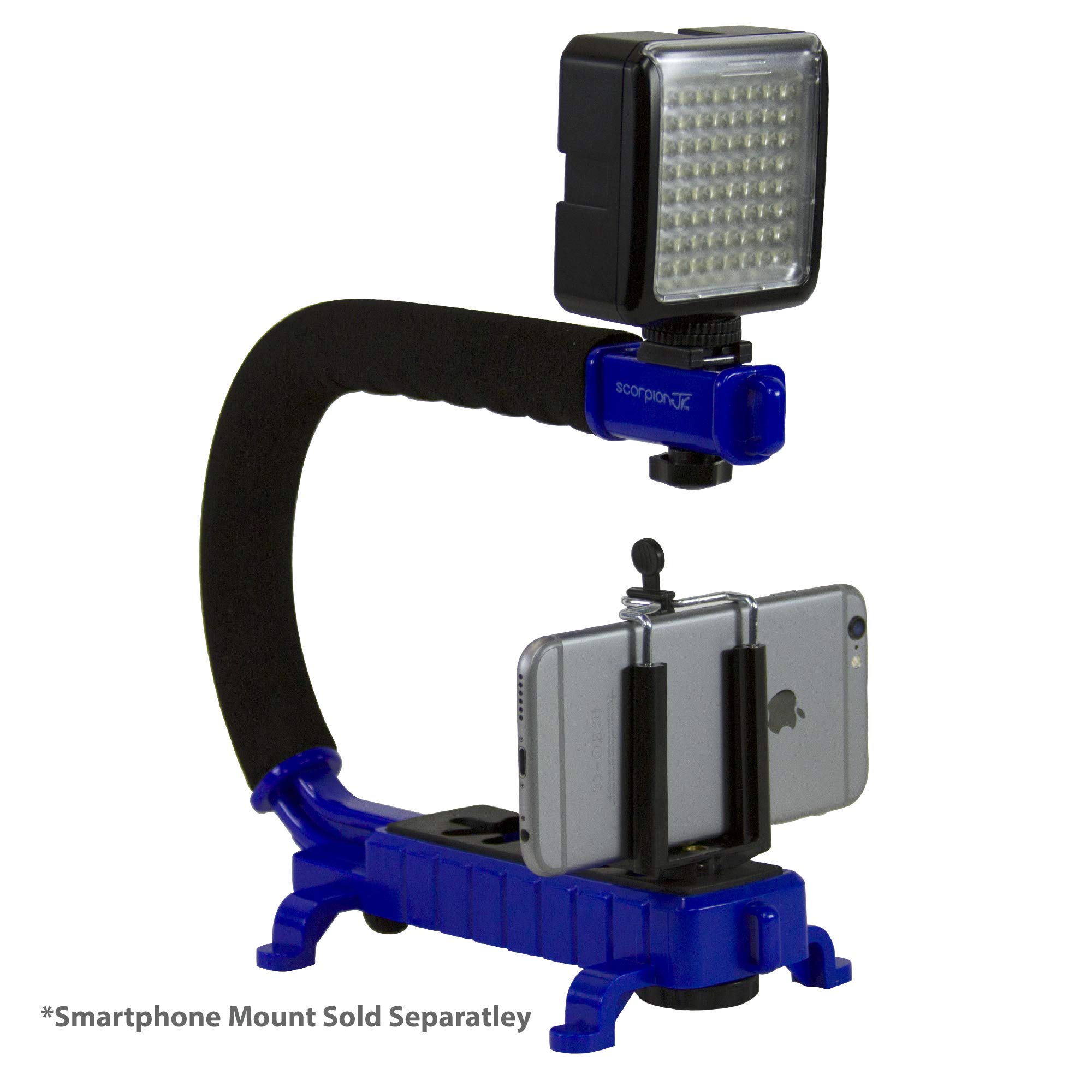 Cam Caddie Scorpion Jr Lite Camera Stabilizer - Stabilizing Steadicam Handle with Cold Shoe Mount - Blue