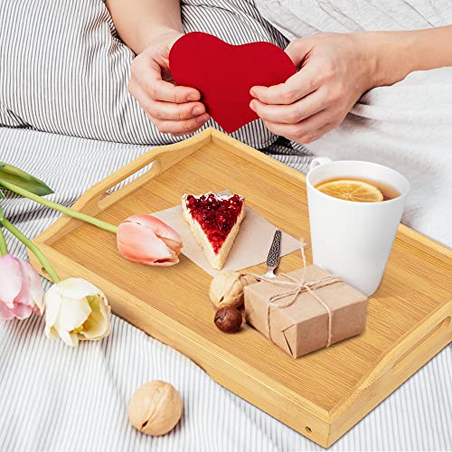 Mayyol Breakfast Bed Tray for Eating - Raised Food Table Up to 9.5" on Lap Sofa - Adjustable Bamboo Serving Tray - Portable Snack Platter with Folding Legs Ideal for Bedroom Picnic