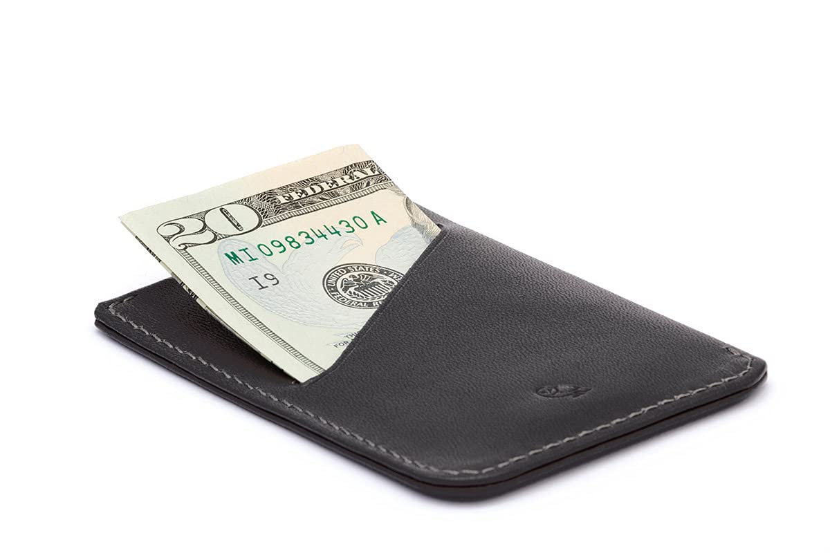 Bellroy Card Sleeve (Premium Leather Card Holder or Minimalist Wallet, Holds 2-8 Cards or Business Cards, Folded Note Storage) - Ocean