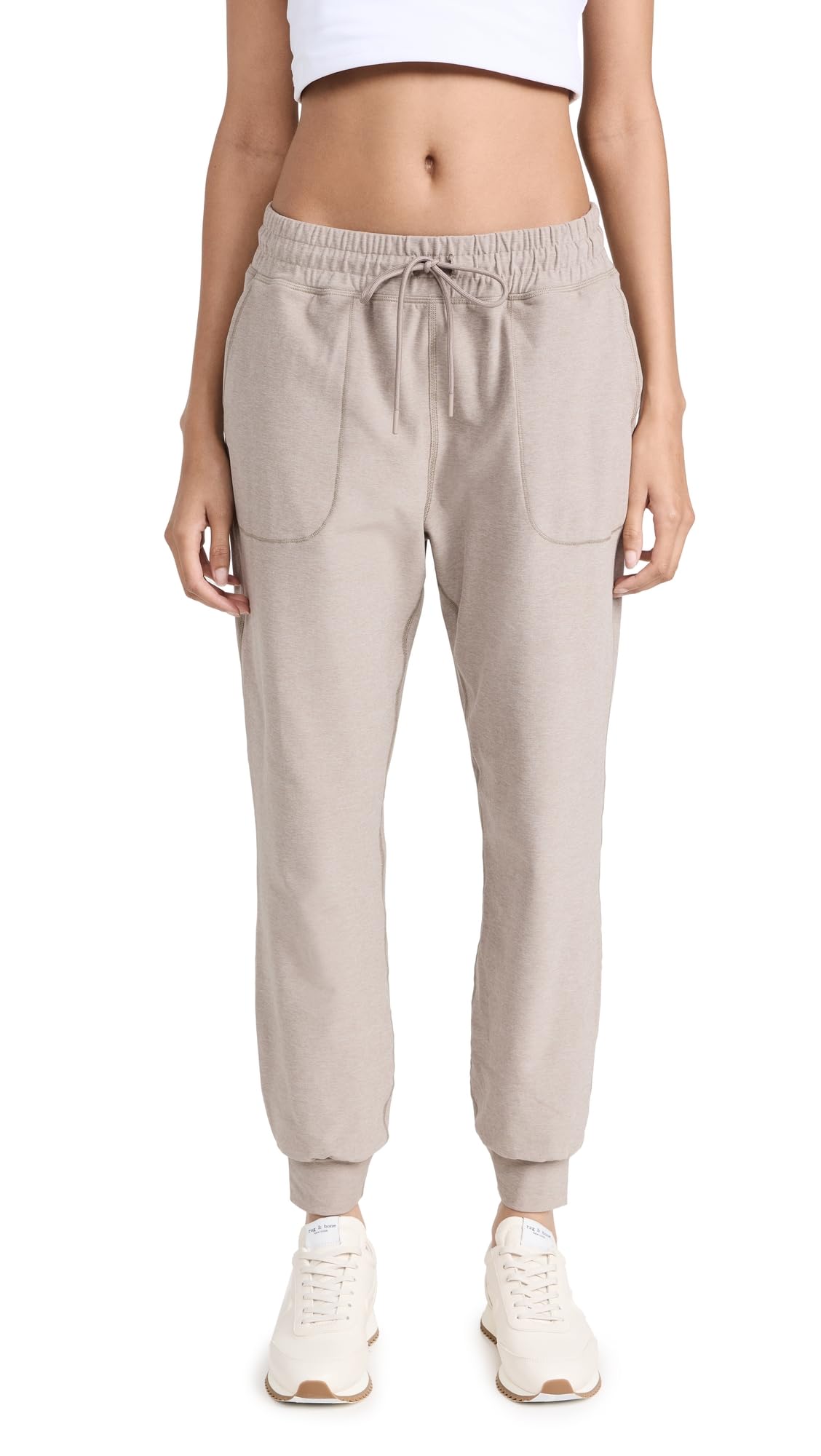 Beyond Yoga Women's Spacedye Commuter Midi Joggers, Woodland Heather, Brown, S