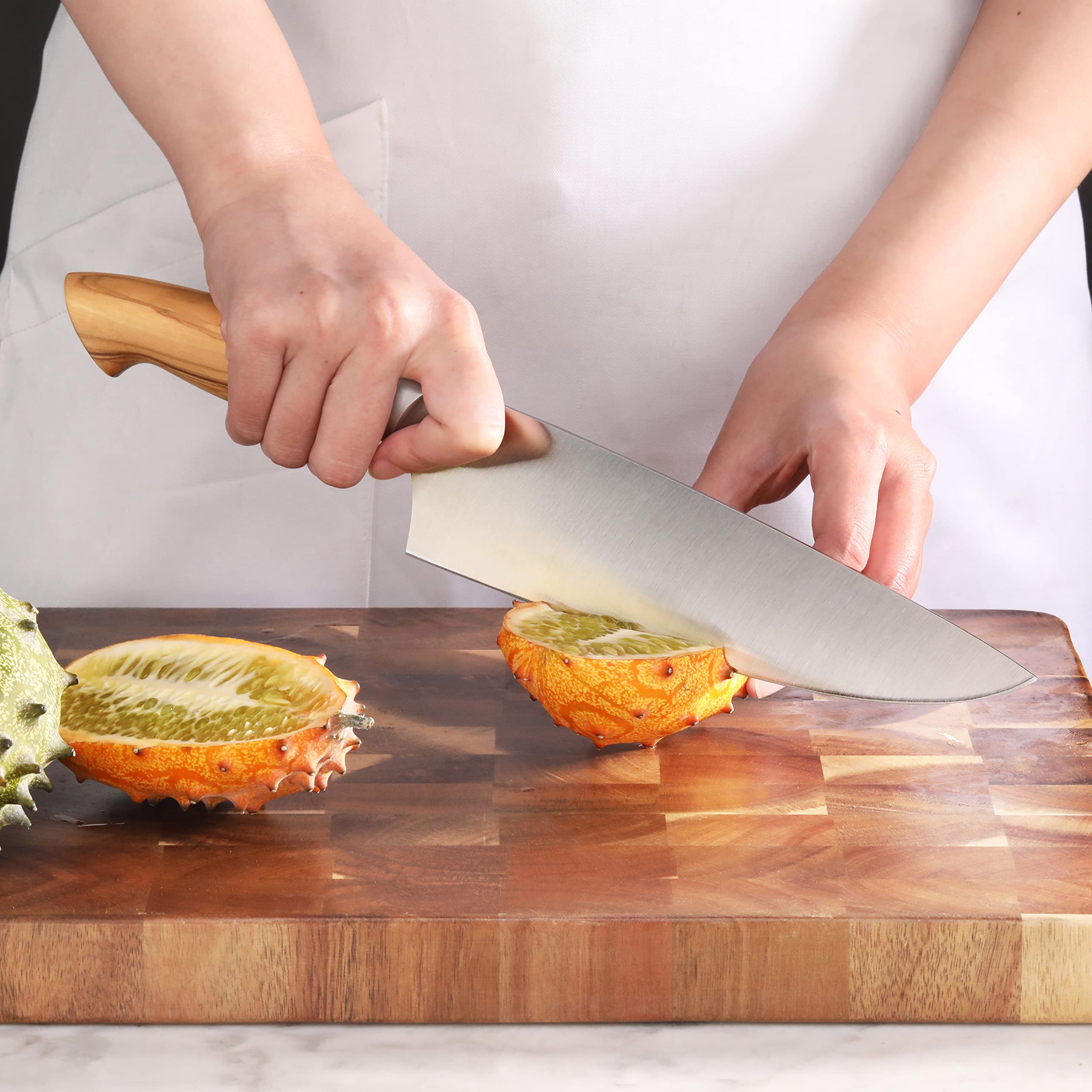 Cangshan OLIV Series 15-Piece Knife Block Set, Forged Swedish 14C28N Steel, Maple Block, 501691