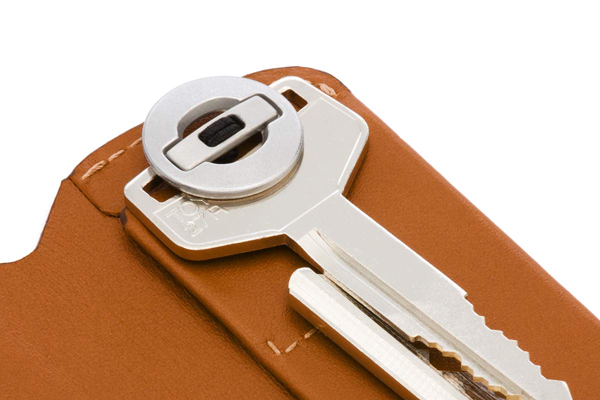 Bellroy Key Cover Plus, Second Edition (Slim Leather Key Organizer, Minimalist Bifold Design with Magnetic Closure, Holds 4-8 Keys) - Caramel