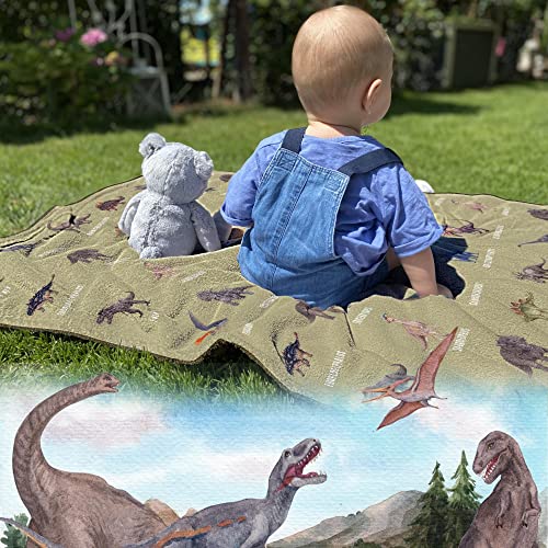 Dinosaur Blanket for Boys,Jurassic World Adults Dino Blanket,Soft Cozy Warm Throw Fleece Blanket for Couch Sofa Bed (Dinosaurs, 60" L x 50" W)