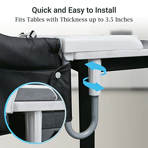Little One Portable High Chair for Travel for Babies and Toddlers with 5-Point Harness and Tray β Baby Seat for Dining Table, Counter Height, Restaurant, Camping β Foldable and Compact (Black)