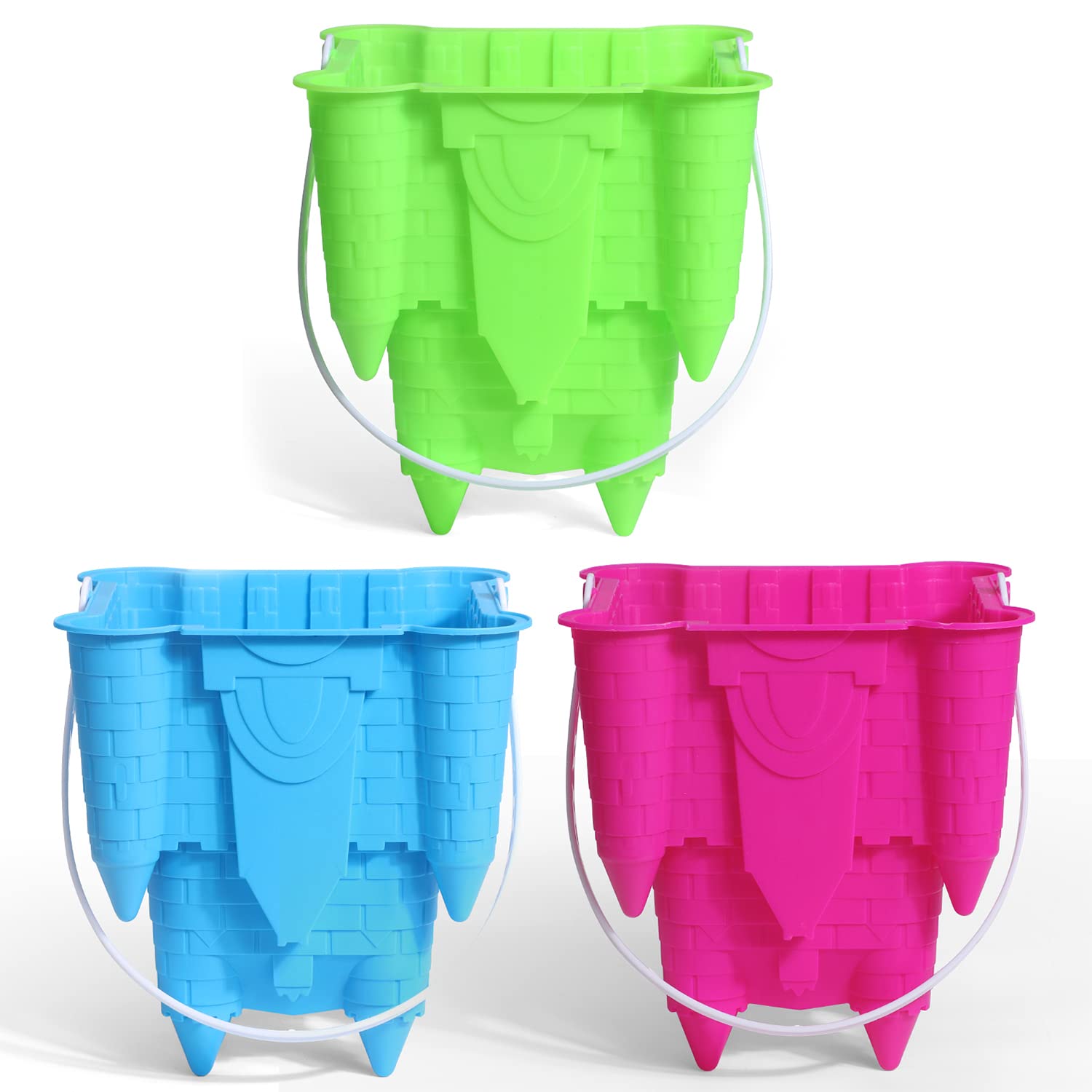 LNCOJOLM Castle Beach Bucket Toys for Kids, Sand Pails Sandbox Kit Sand Toy, Beach Party Travel Camping Fishing Garden Tools Summer Fun, Birthday Gift for Boy Girl Children