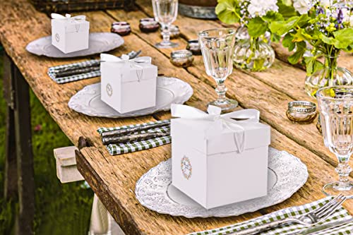 Elephant-package 12Pack Small Gift Boxes with Lids, White Gift Boxes with Ribbon for Birthday, Present Packing, Party Favor, Candle Boxes, Treat Boxes, Wedding.