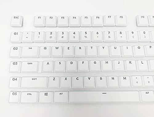 forG915 Complete Set of 87 keycaps to Replace Logitech G915/G913/G815/G813 TKL RGB Mechanical Gaming Keyboard(G915 White 109 Keys)