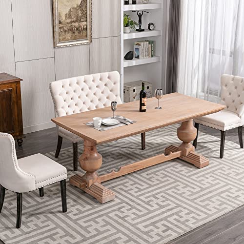 civama Velvet Dining Bench with Back, Tufted Upholstered Loveseat Settee, Nikki Collection Modern Banquette Couch, Comfy Accent Sofa Couch with Solid Wood Legs, Beige