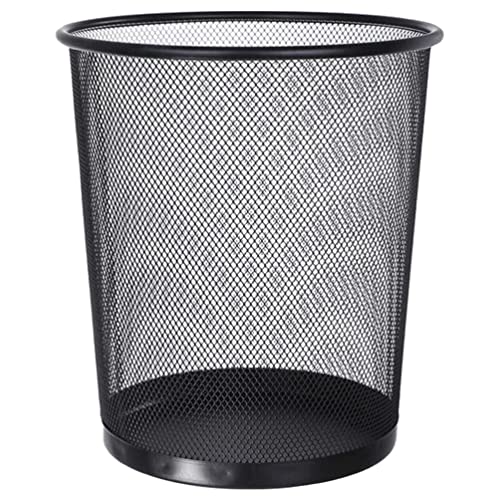 DOITOOL Metal Mesh Waste Basket, Black Wire Mesh Wastebasket for Home or Office, Round Mesh Small Trash Can for Under Desk, Kitchen, Bedroom, Den, or Recycling Can ( 12L )