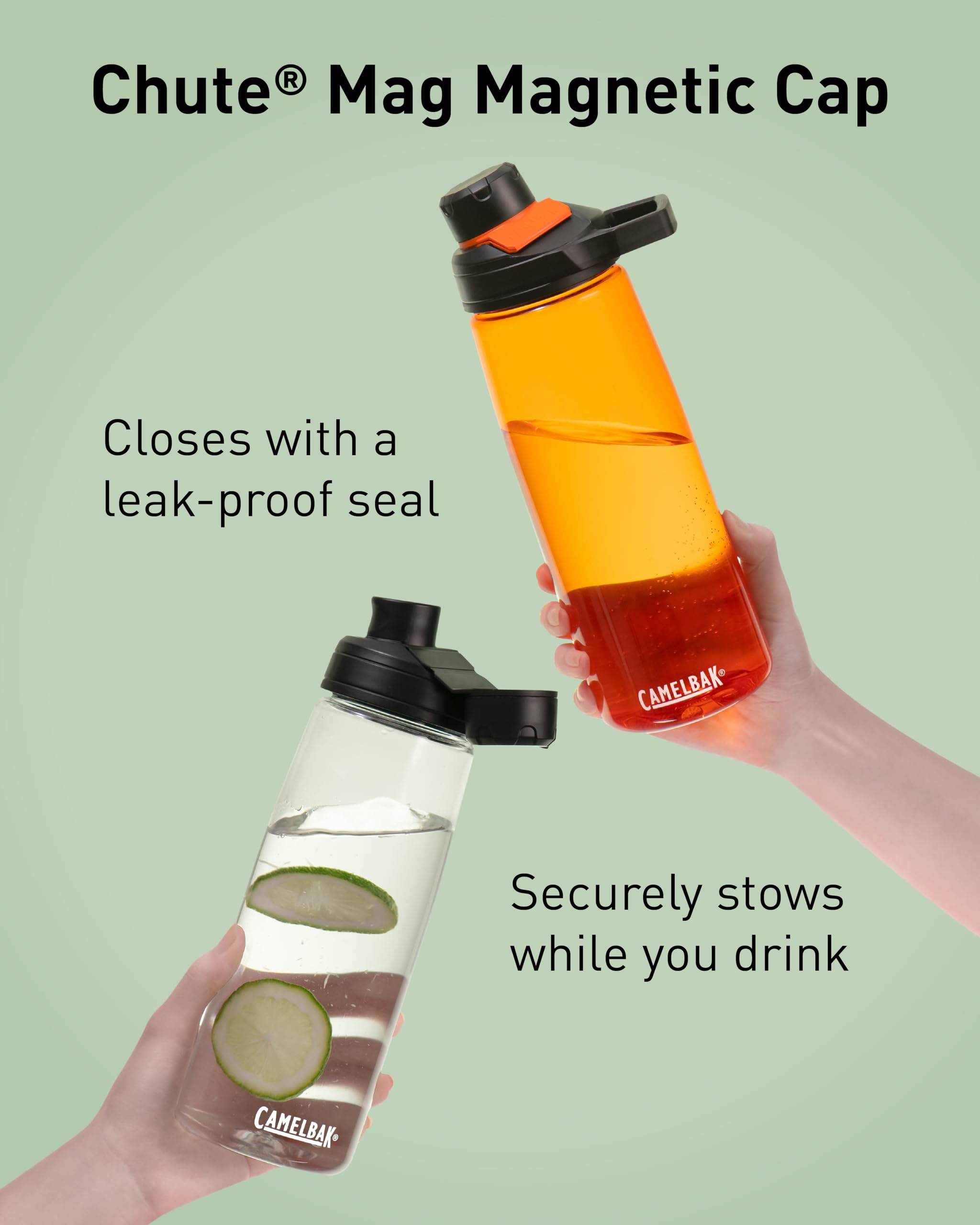 CamelBak Chute Mag BPA Free Water Bottle with Tritan Renew - Magnetic Cap Stows While Drinking, 25oz, Oxford