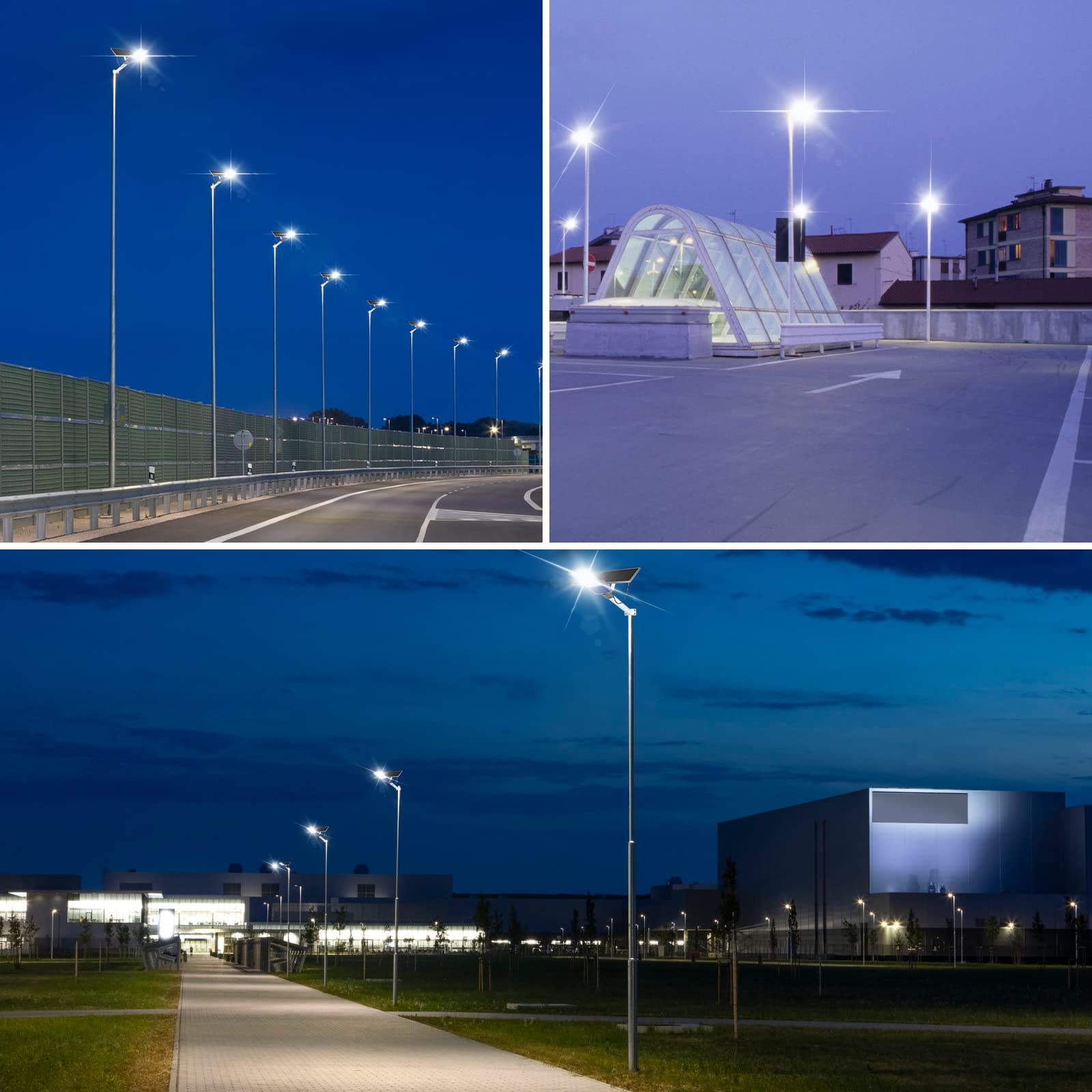 Juyace 400W Solar Street Lights Outdoor, 30000Lm Bright Dusk to Dawn Outdoor Lighting Waterproof IP67 with Remote Control, 6500K Security LED Flood Light for Parking Lot Pathway and Yard,etc