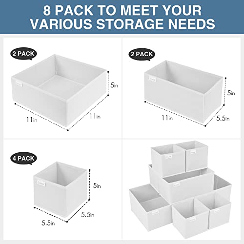 Criusia 11 Pack Underwear Drawer Organizers, Foldable Fabric Closet Cabinet Organization and Tear-Resistant Storage Boxes for Sock, Toys, Underwear, Bra, Clothes, Ties